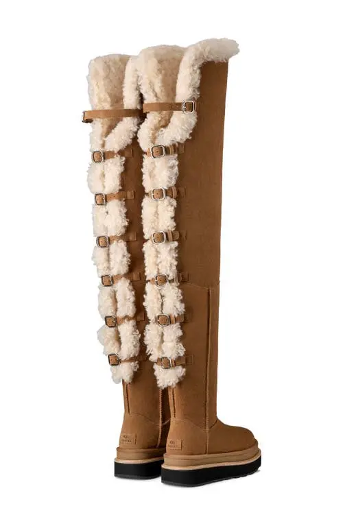 UGG X Sacai Thigh High Boots - Chestnut