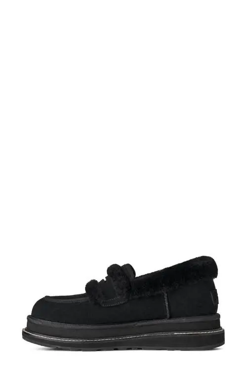 UGG X Sacai Genuine Shearling Trim Penny Loafer - Black