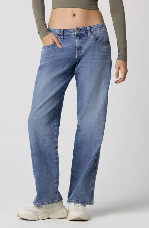 FLORENCE BY MILLS Low Rise Straight Leg Jeans - Med Wash