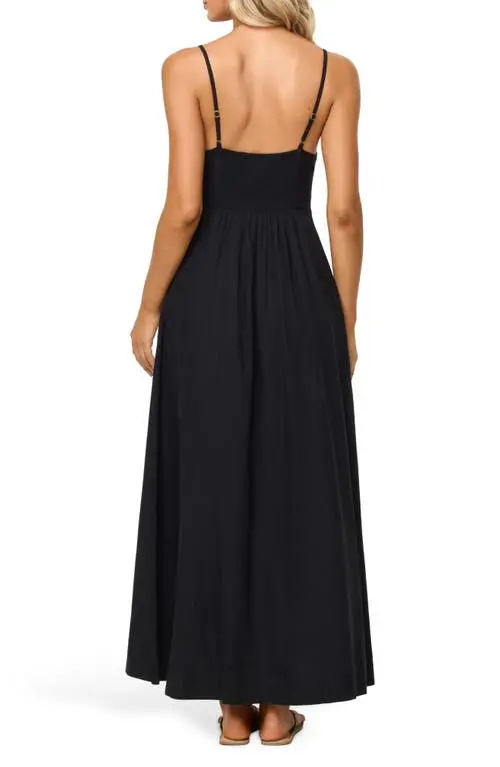 L*Space Mabel Maxi Cover-up Dress With Keyhole Tie - Black