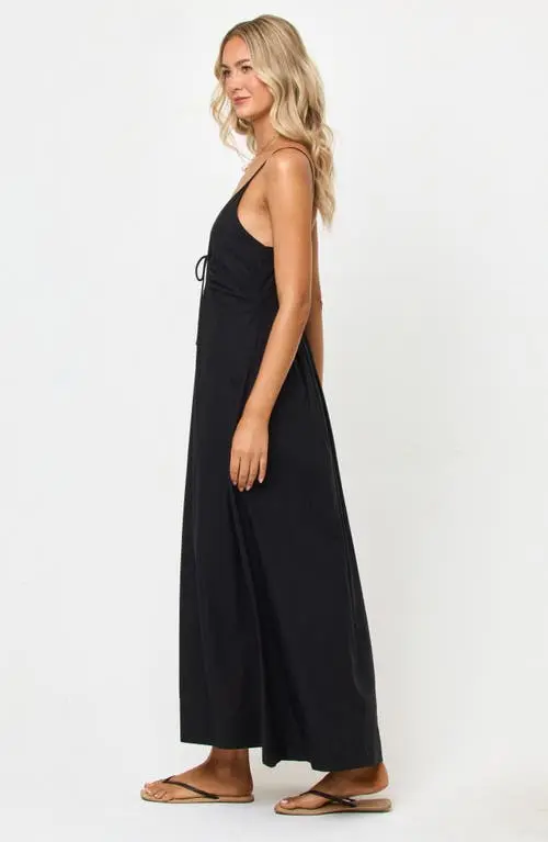 L*Space Mabel Maxi Cover-up Dress With Keyhole Tie - Black