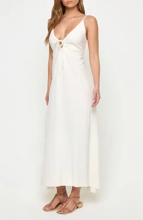 L*Space Mabel Maxi Cover-up Dress With Keyhole Tie - Cream