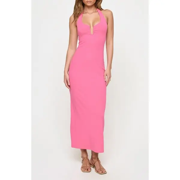 L*Space La Femme Cover-up Halter Maxi Dress - Begonia