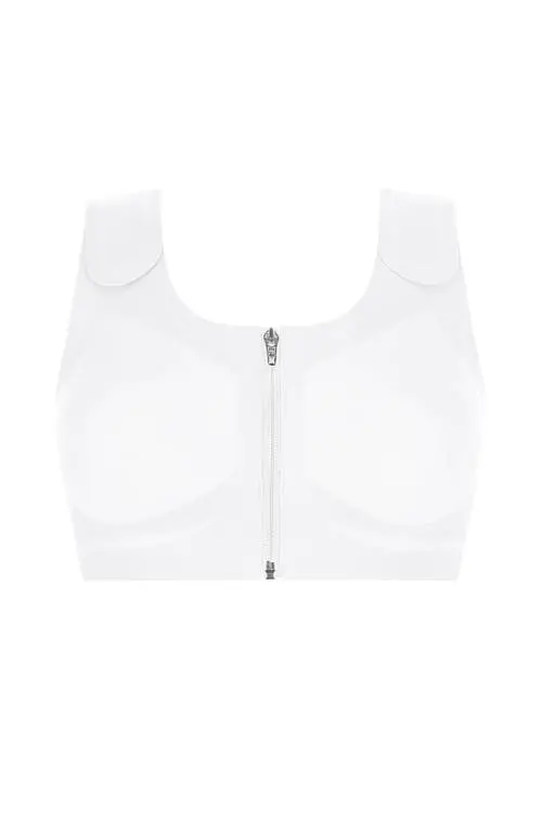 AMOENA Lymphflow Wire-free Front Closure Bra - White