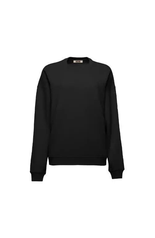 OCIO Organic Cotton Teddy Oversized Crewneck - Black