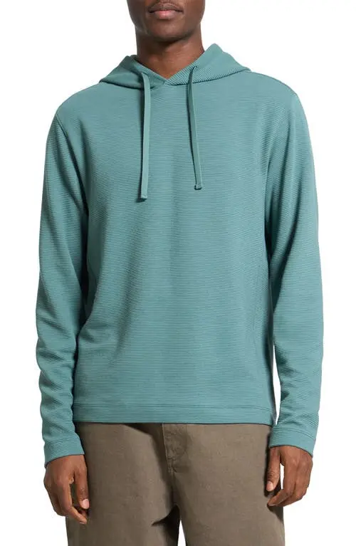 Theory Delroy Studio Textured Hoodie - Dark Feldspar Green