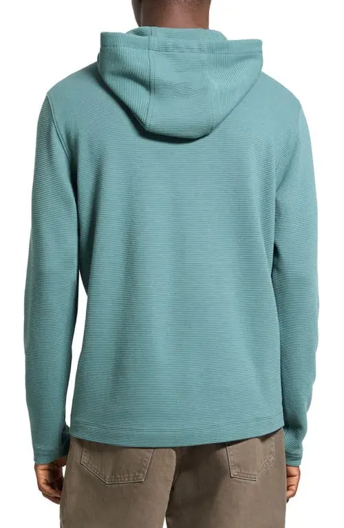 Theory Delroy Studio Textured Hoodie - Dark Feldspar Green