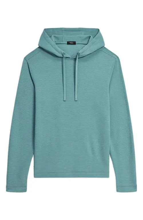 Theory Delroy Studio Textured Hoodie - Dark Feldspar Green