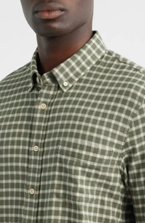 Rails Vance Check Cotton Blend Button-down Shirt - Basil Stone