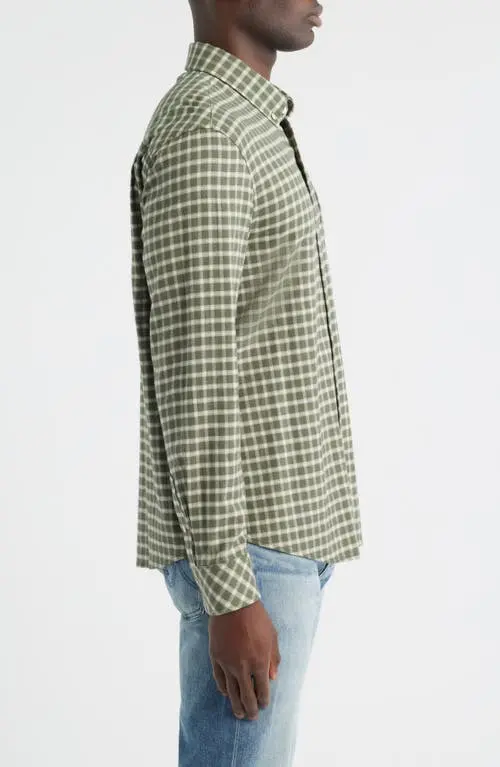 Rails Vance Check Cotton Blend Button-down Shirt - Basil Stone