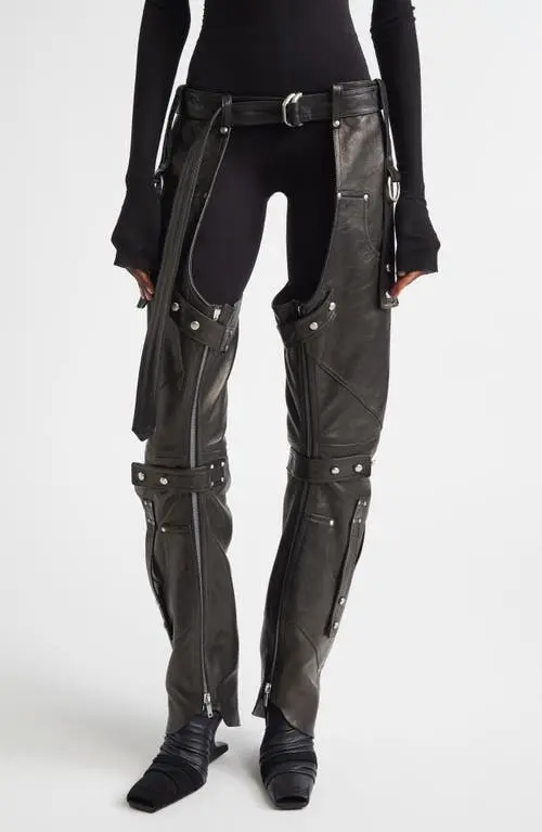 Rick Owens Leo Prothmann Leather Chaps - Black