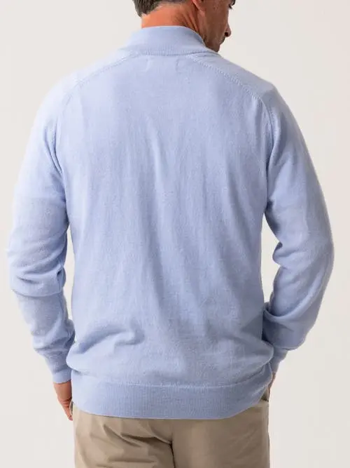 KOY CLOTHING Cashmere Quatre Zip Sweater - Light Blue