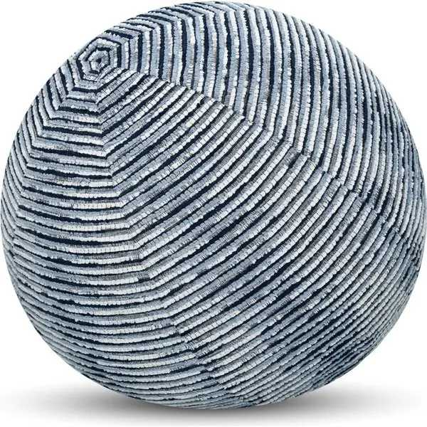 ELAINE SMITH Progress Multicolored Chenille Indoor & Outdoor Woven Accent Orb Pillow - Indigo
