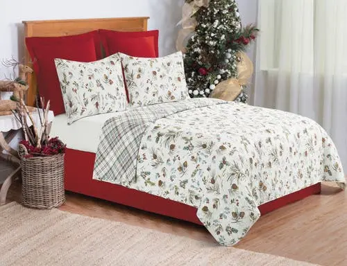 C&F HOME Edith Pinecone Cotton Quilt Set Reversible And Machine Washable