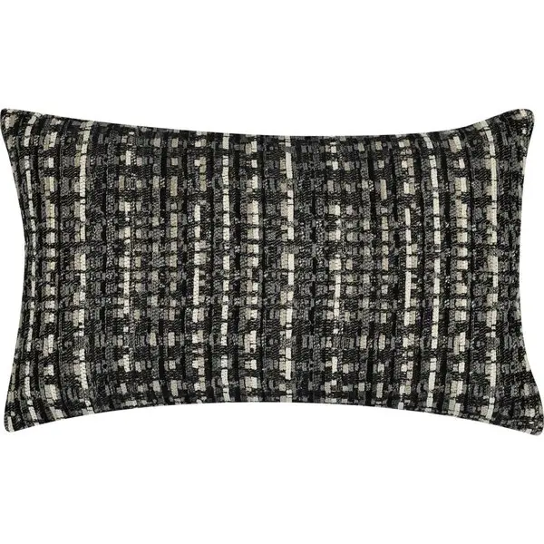 ELAINE SMITH Channel Indoor & Outdoor Woven Accent Pillow - Noir