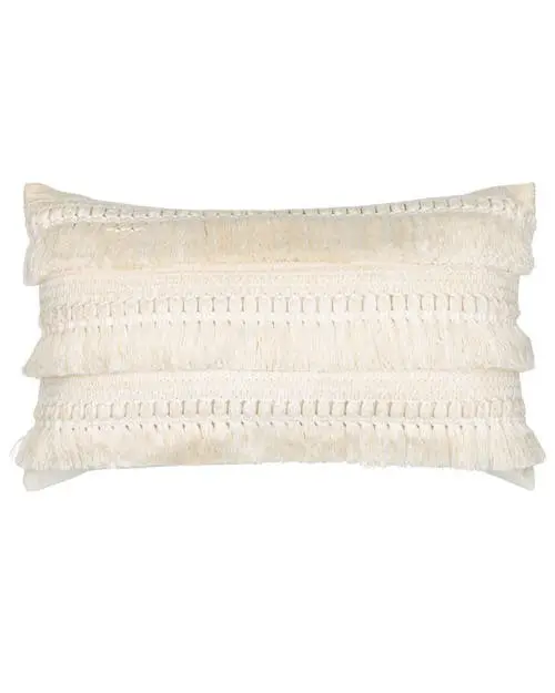 ELAINE SMITH Cascade Indoor & Outdoor Woven Accent Pillow - Crema
