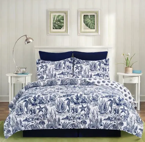 C&F HOME Reef Shores Beach Coastal Cotton Quilt Set Reversible And Machine Washable
