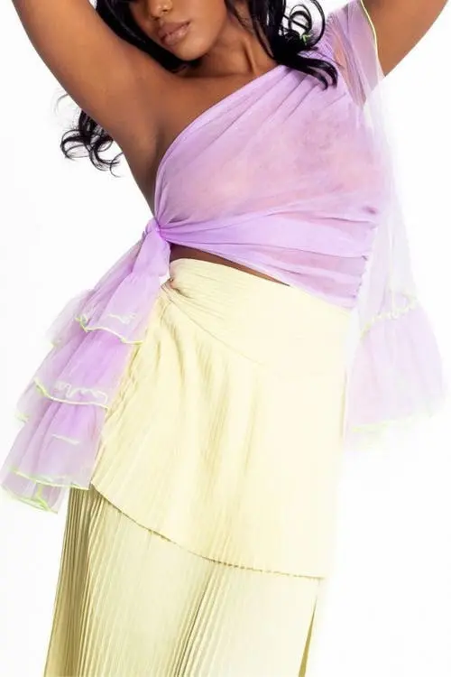 BOHN JSELL Palmalita One-shoulder Crop Top