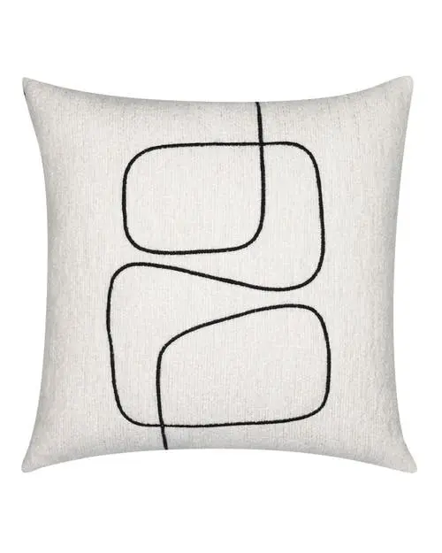 ELAINE SMITH Linear Luxe Indoor & Outdoor Woven Accent Pillow - Ebony