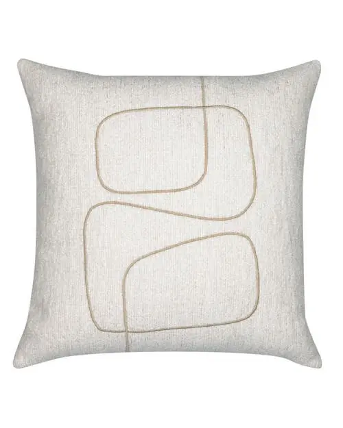 ELAINE SMITH Linear Luxe Indoor & Outdoor Woven Accent Pillow - Oyster
