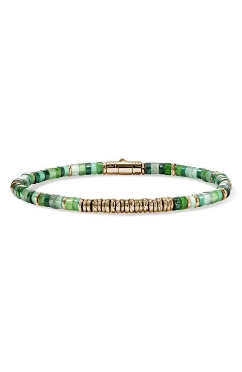 John Hardy Emerald & Heishi Bracelet
