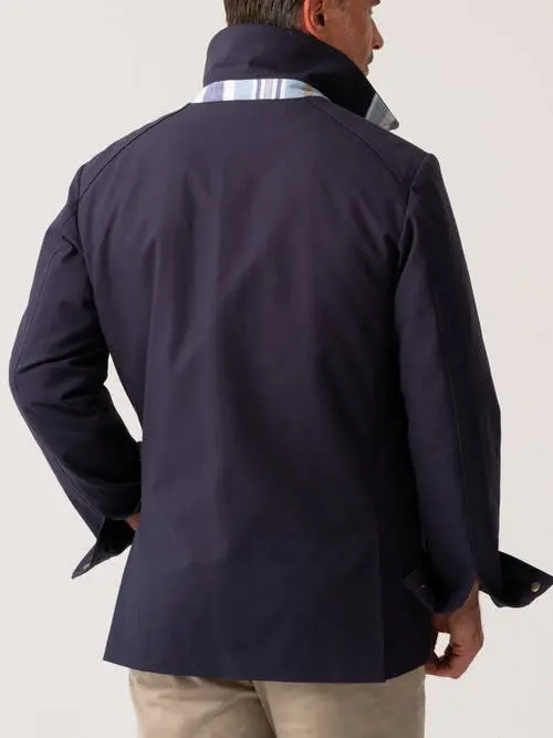 KOY CLOTHING Water-resistant Cotton Car Coat - Navy