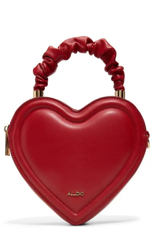 Aldo Faux Leather Heart Crossbody Bag - Open Red