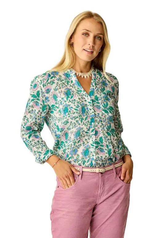 Carve Designs Dylan Gauze Tunic - Cloud Multifloral