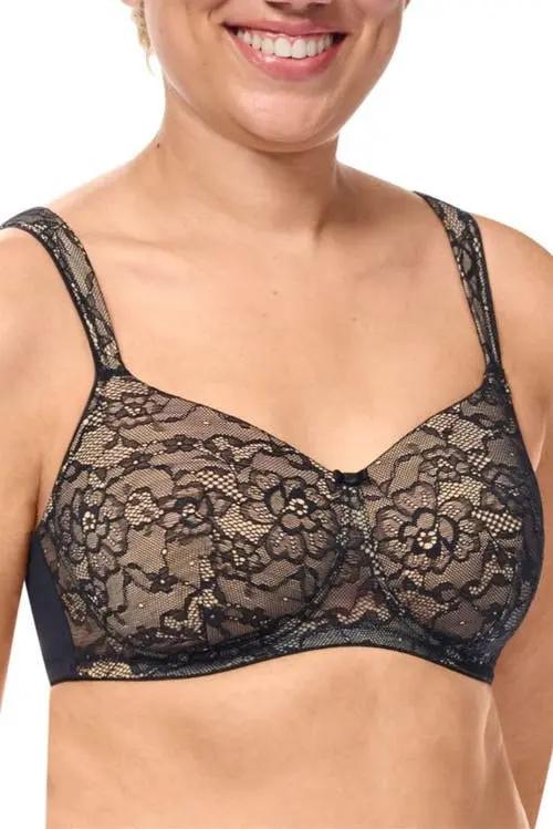 AMOENA Camilla Padded Wire-free Bra - Black/sand