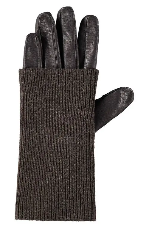FAVORITE DAUGHTER Knit Arm Warmer And Leather Glove Set - Ganache