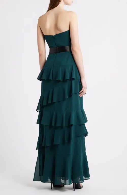 Lulus Amalia Strapless Ruffle Tiered Gown