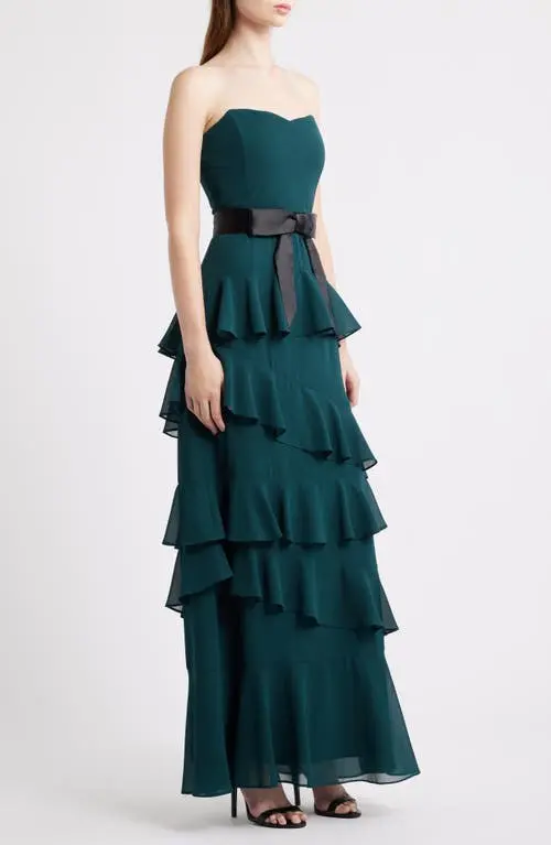 Lulus Amalia Strapless Ruffle Tiered Gown