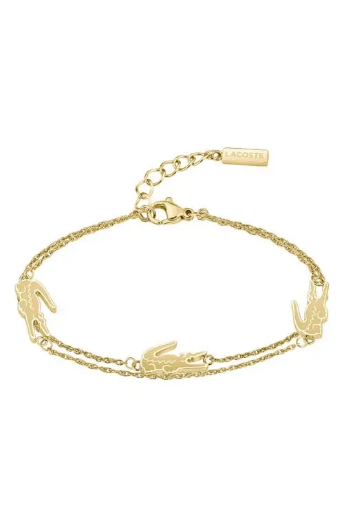 Lacoste Crocodile Station Chain Bracelet - Gold