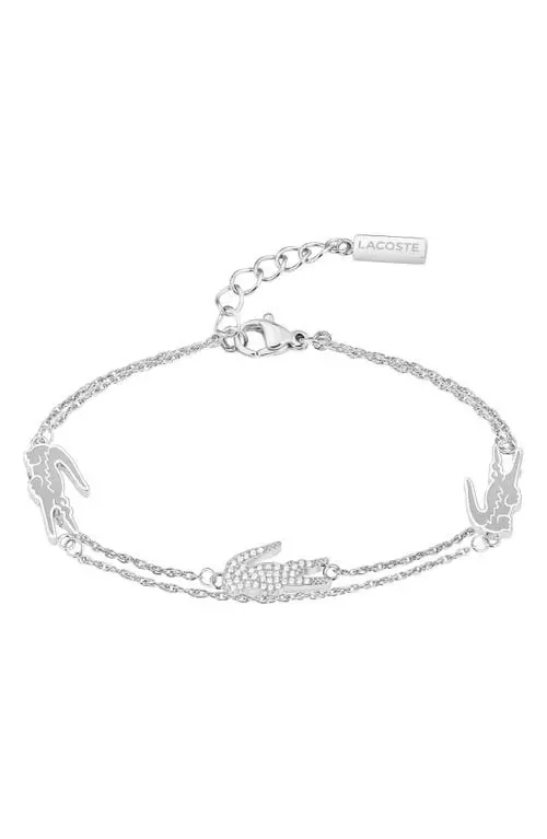 Lacoste Crocodile Station Chain Bracelet - Silver