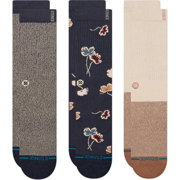 Stance Botanical Bliss 3-pack Assorted Crew Socks - Navy