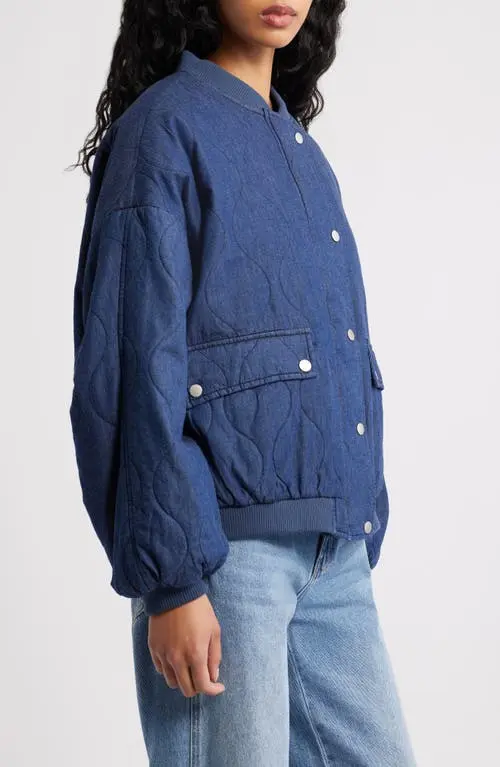 PETAL & PUP Quilted Bomber Jacket - Navy