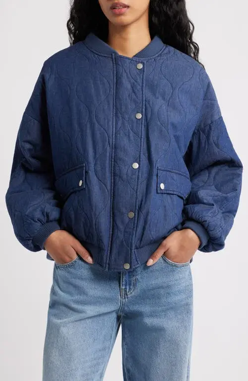 PETAL & PUP Quilted Bomber Jacket - Navy