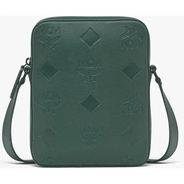 Mcm Klassik Crossbody In Maxi Monogram Leather - Green