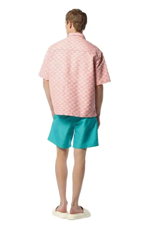 Mcm Logo Print Swim Trunks