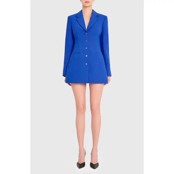 Amanda Uprichard Peralta Blazer Romper - Bblue