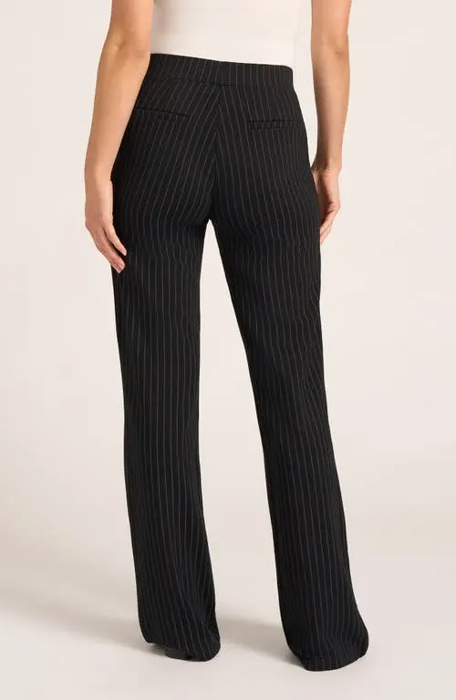 Matty M. Wide Leg Pinstriped Ponte Pants