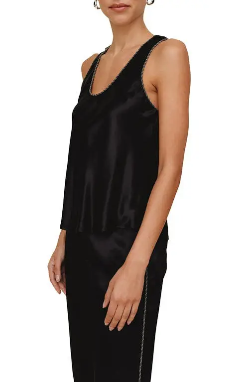 Bella Dahl Beaded Trim Satin Tank