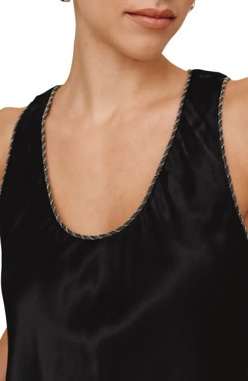 Bella Dahl Beaded Trim Satin Tank