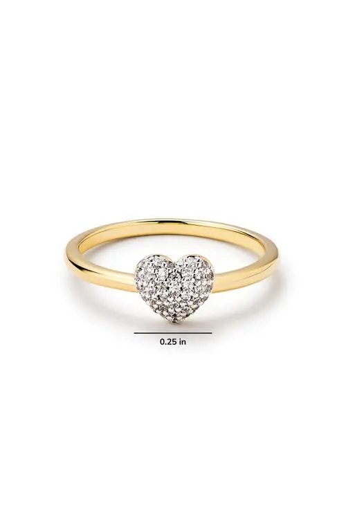 ANA LUISA Ellery Cubic Zirconia Pavé Heart Ring