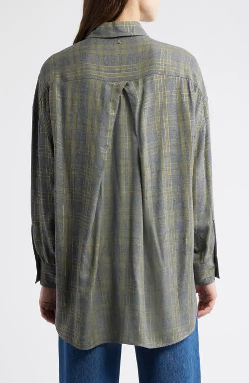 Hugo Boss Metallic Plaid Woven Shirt