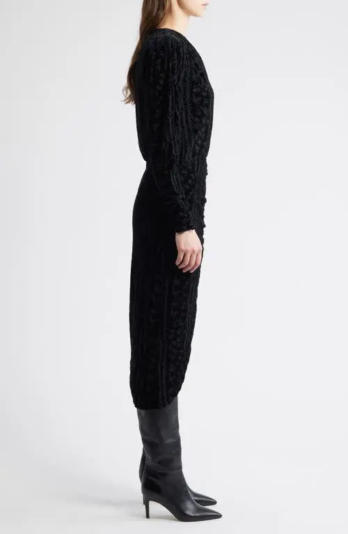 Hugo Boss Efilo Long Sleeve Burnout Dress