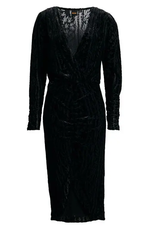 Hugo Boss Efilo Long Sleeve Burnout Dress