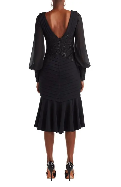 tadashi shoji sequin lace cocktail dress Marise Sequin Embroidered Illusion Dress