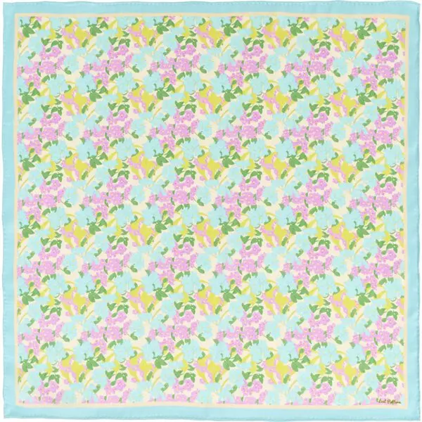 LOST PATTERN Rosebay" Silk Bandana Scarf - Blue