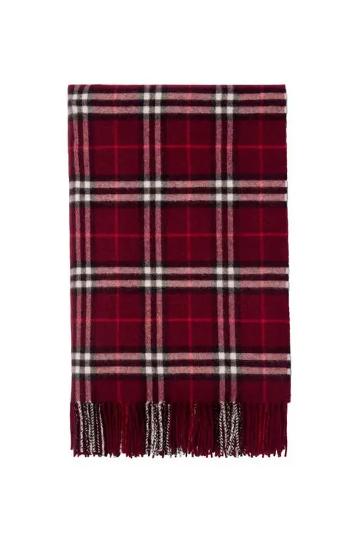 Burberry Check Cashmere Blanket - Oxblood Red